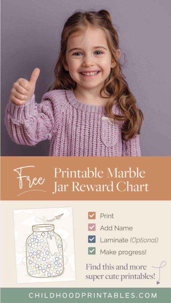 Free Printable Marble Jar Reward System for Kids - Childhood Printables