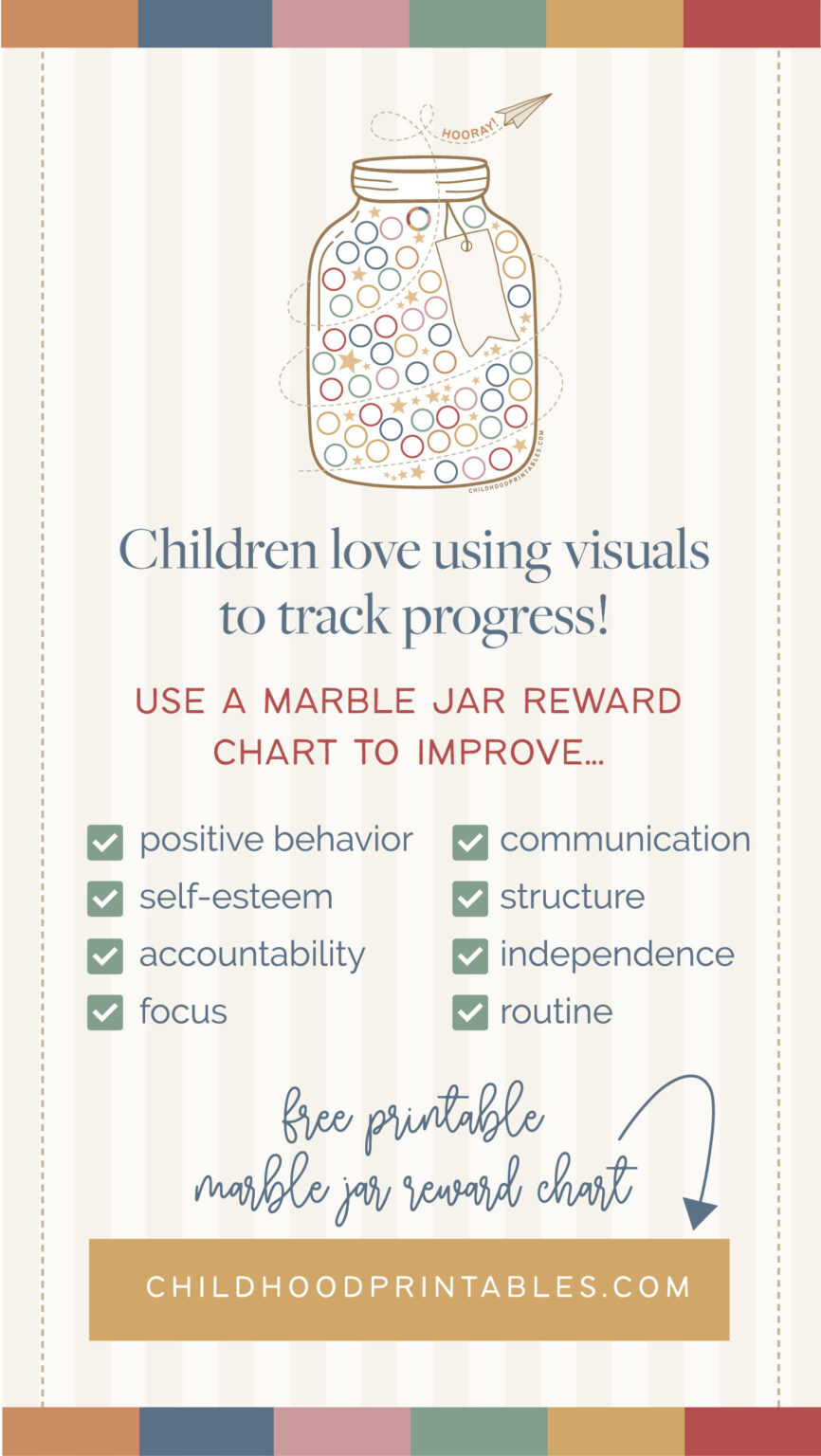 Free Printable Marble Jar Reward System for Kids - Childhood Printables