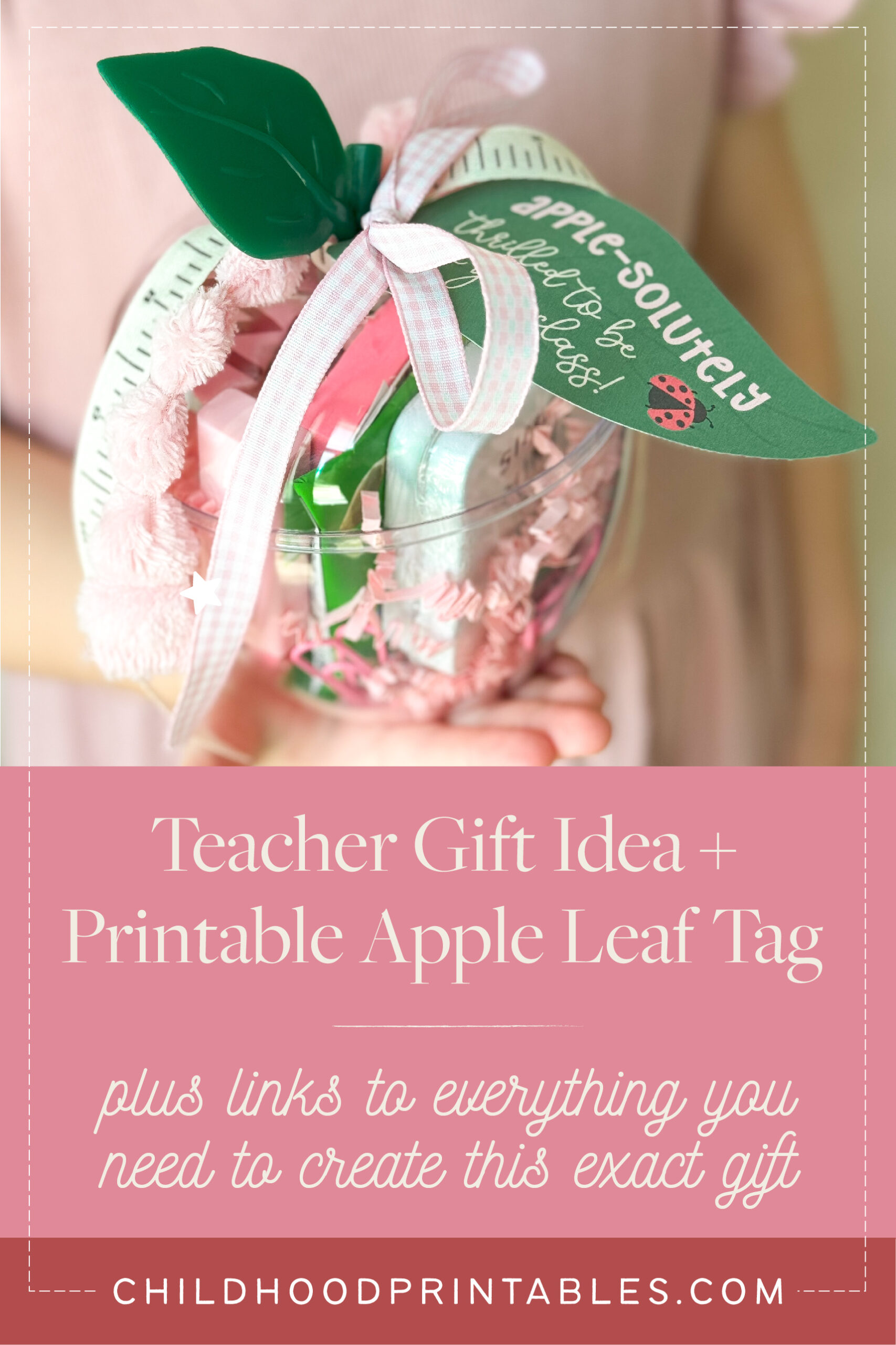Teacher Gift Idea, Apple Themed Gift Tag and Gift Card Sleeve ...
