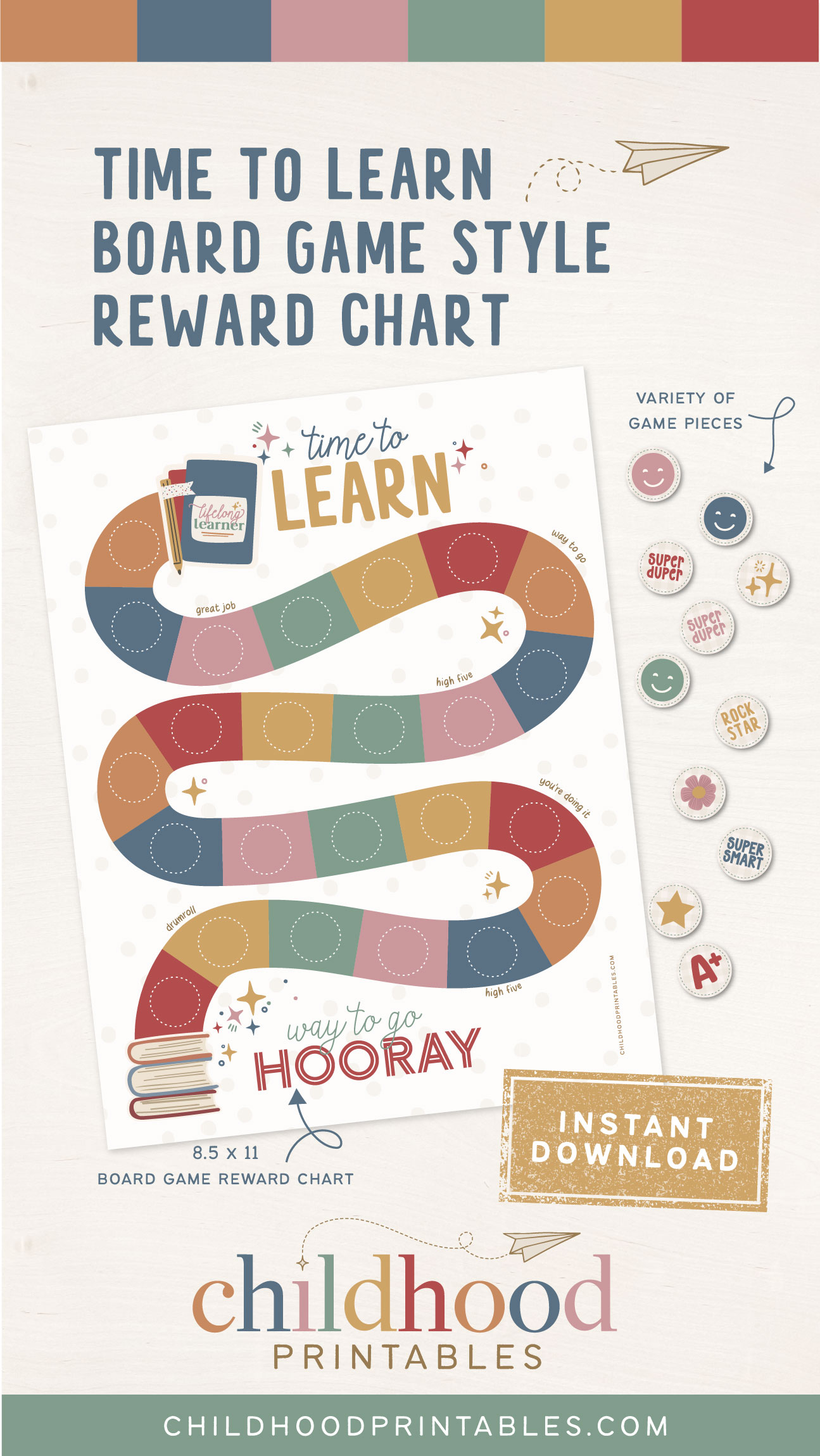 Time to Learn: A Board Game Style Reward Chart for Kids - Childhood ...